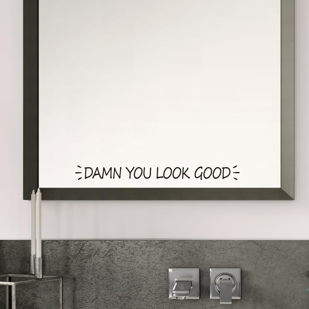 2 Sheets Vinyl Mirror Decals You Look Good Quotes Wall Stickers for ...