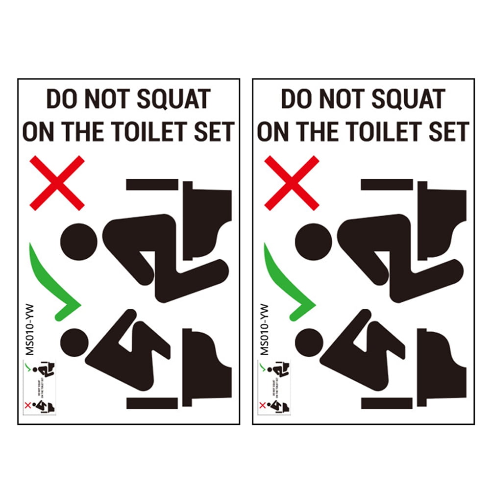 2 Sheets Wall Decals Warning Slogan School Toilet Stickers 30x20cm ...