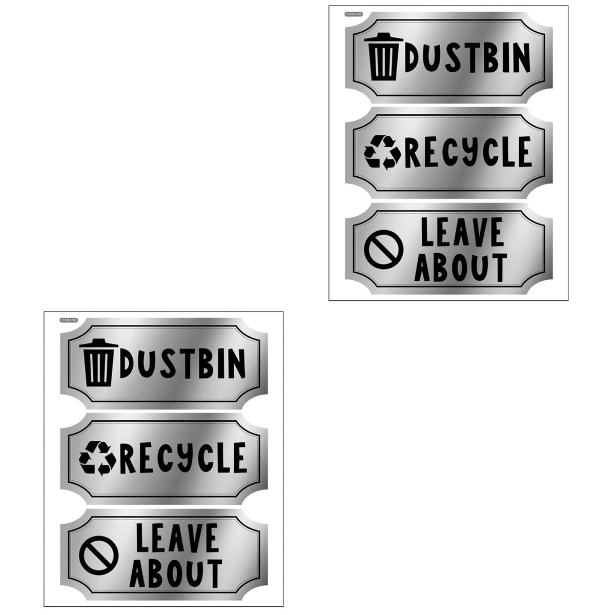 2 Sheets Waste Bin DIY Sticker Sorting Trash Can Stickers Waste Bin ...