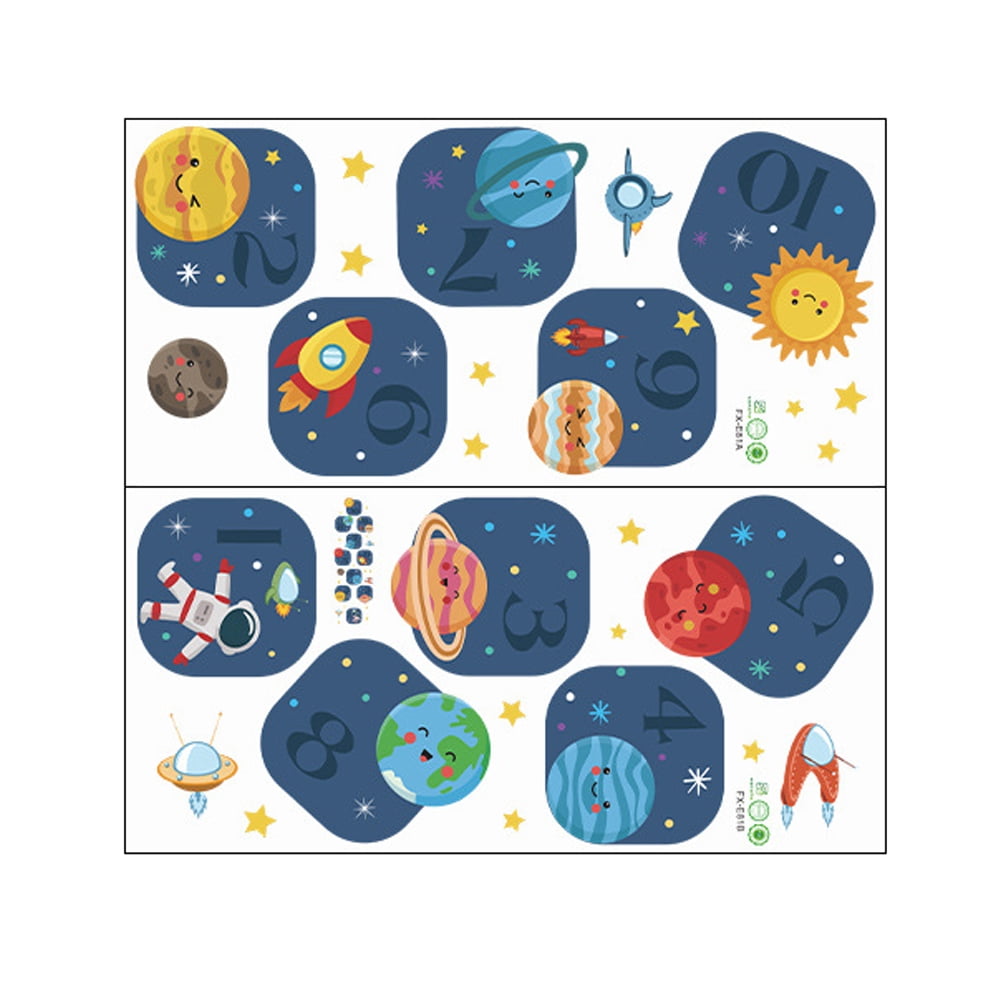 2 Sheets of Decorative Floor Stickers Cartoon Decals Adorable Stickers ...