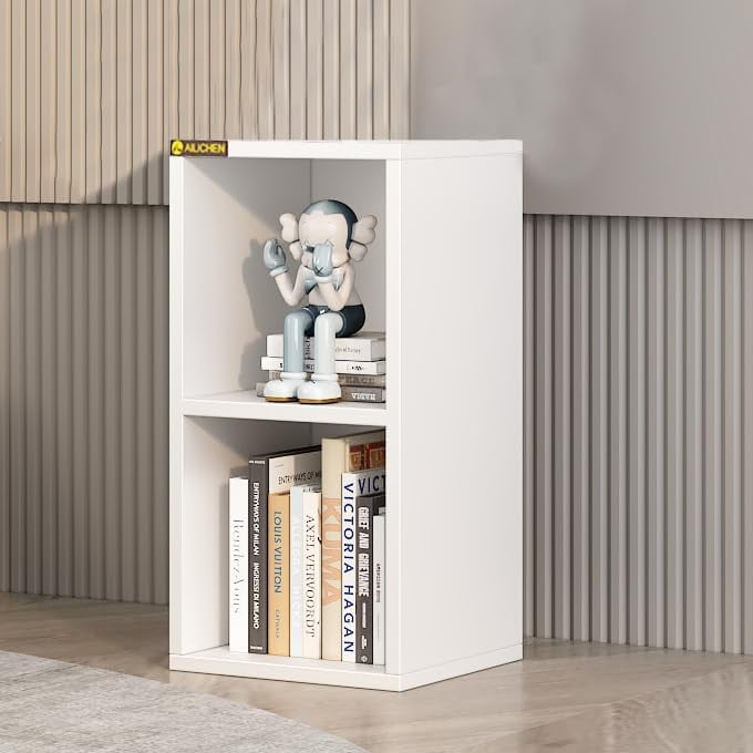 2-Shelf Bookcase，2-Tier Open Cubby Storage Shelf，Small Sturdy Storage ...