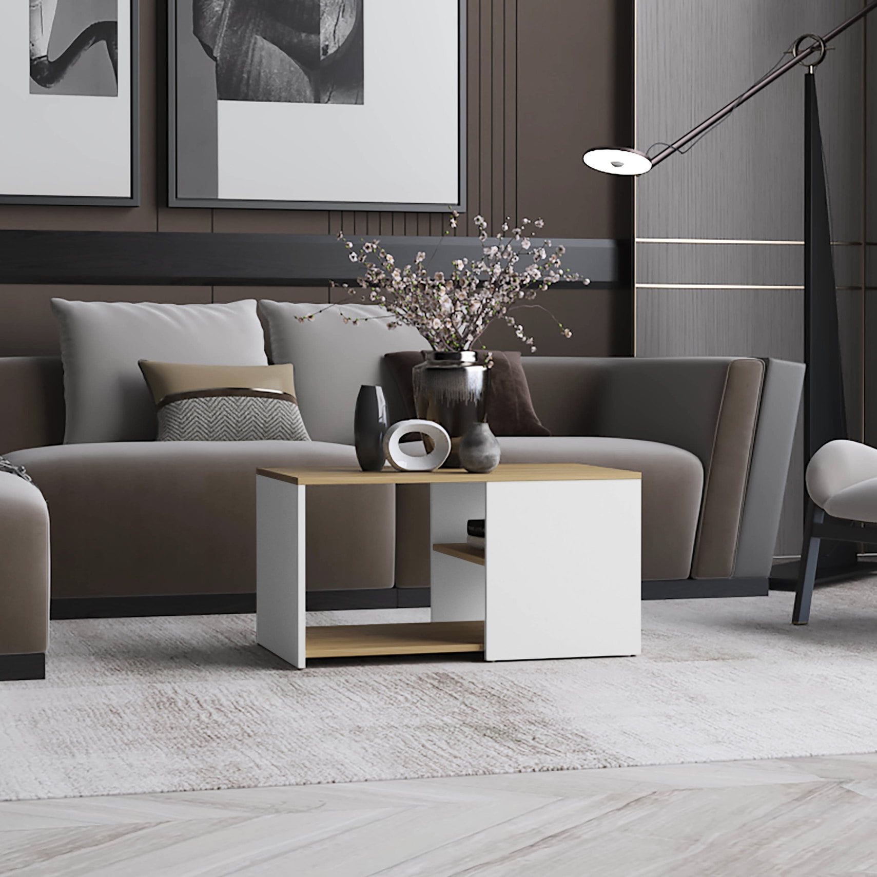 2-Shelf Coffee Table for Small to Medium Spaces / Stores Magazines and ...