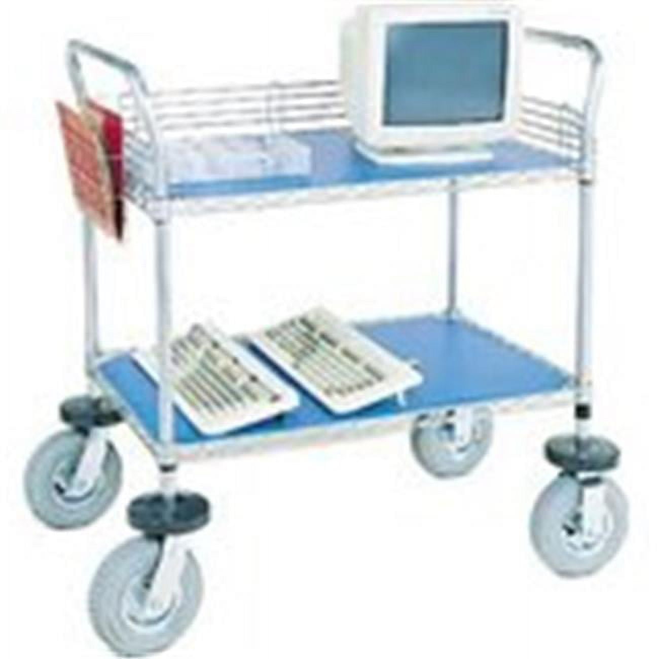 2 Shelf Computer & Instrument Cart, Chrome - 24 x 60 x 44 in. - Walmart.com
