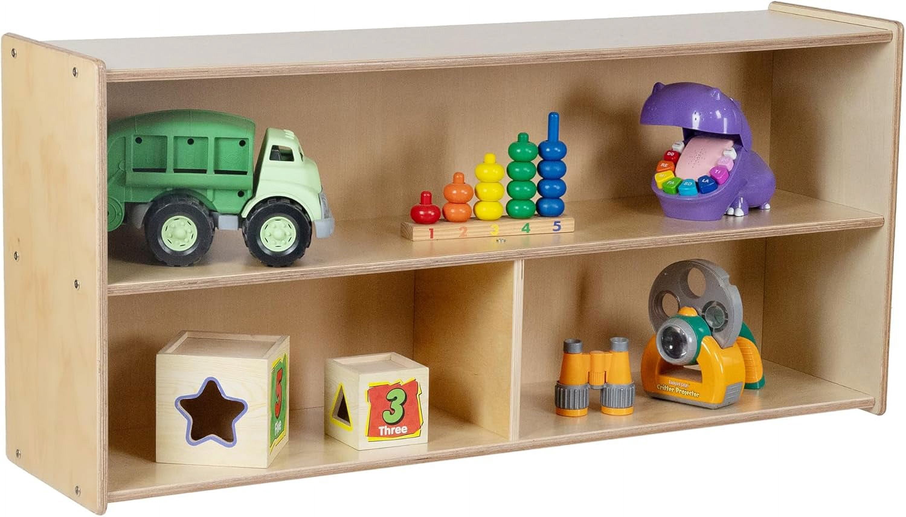 2-Shelf Kids Bookshelf & Toy Storage Organizer | 3-Section Montessori ...