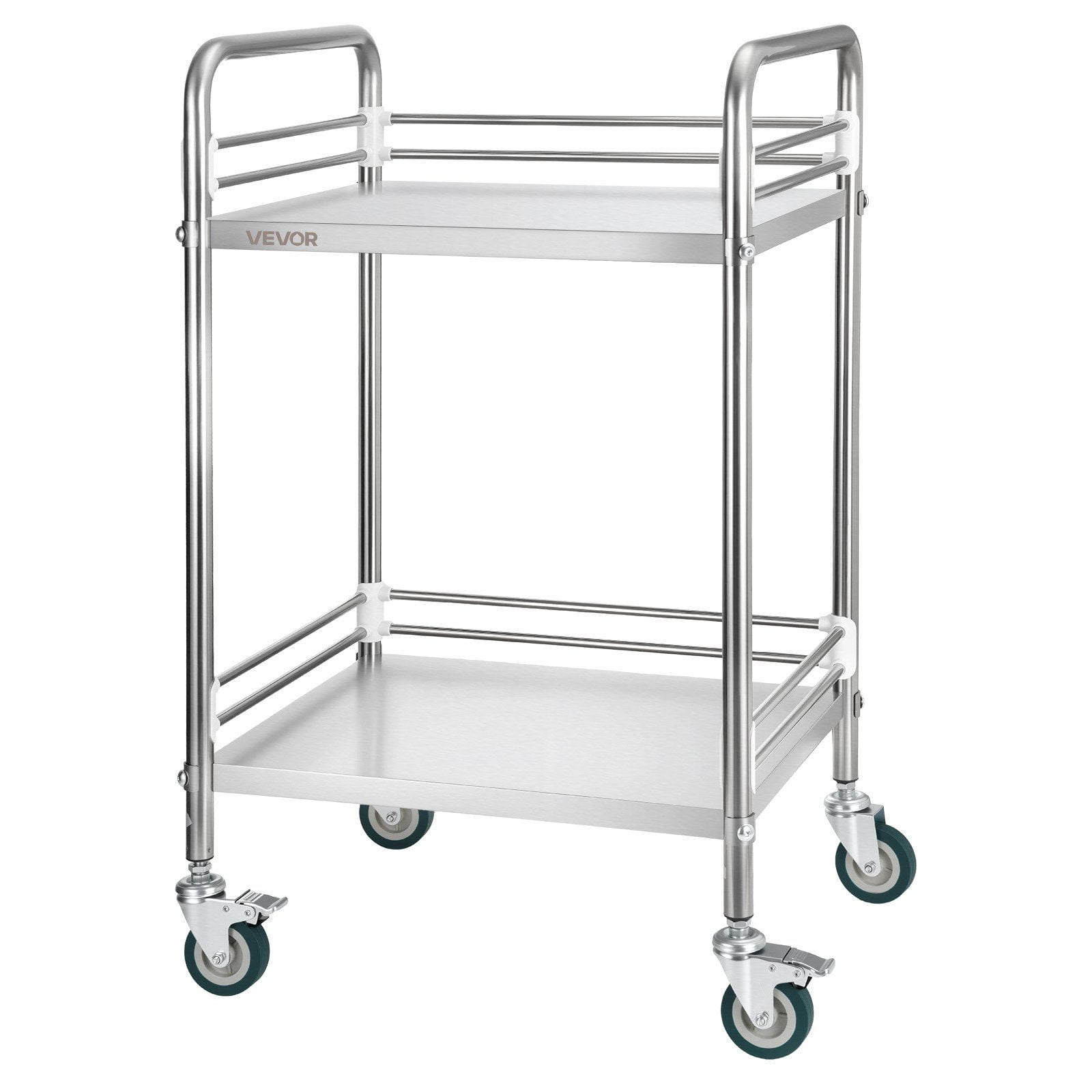 2-Shelf Mobile Utility Trolley for Food Service, Medical Equipment ...