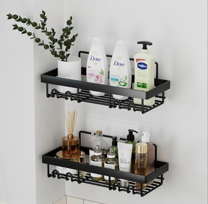 2-Shelf Modern Shower Caddy - 2 Pack Shower Shelf - Bathroom Organizer ...