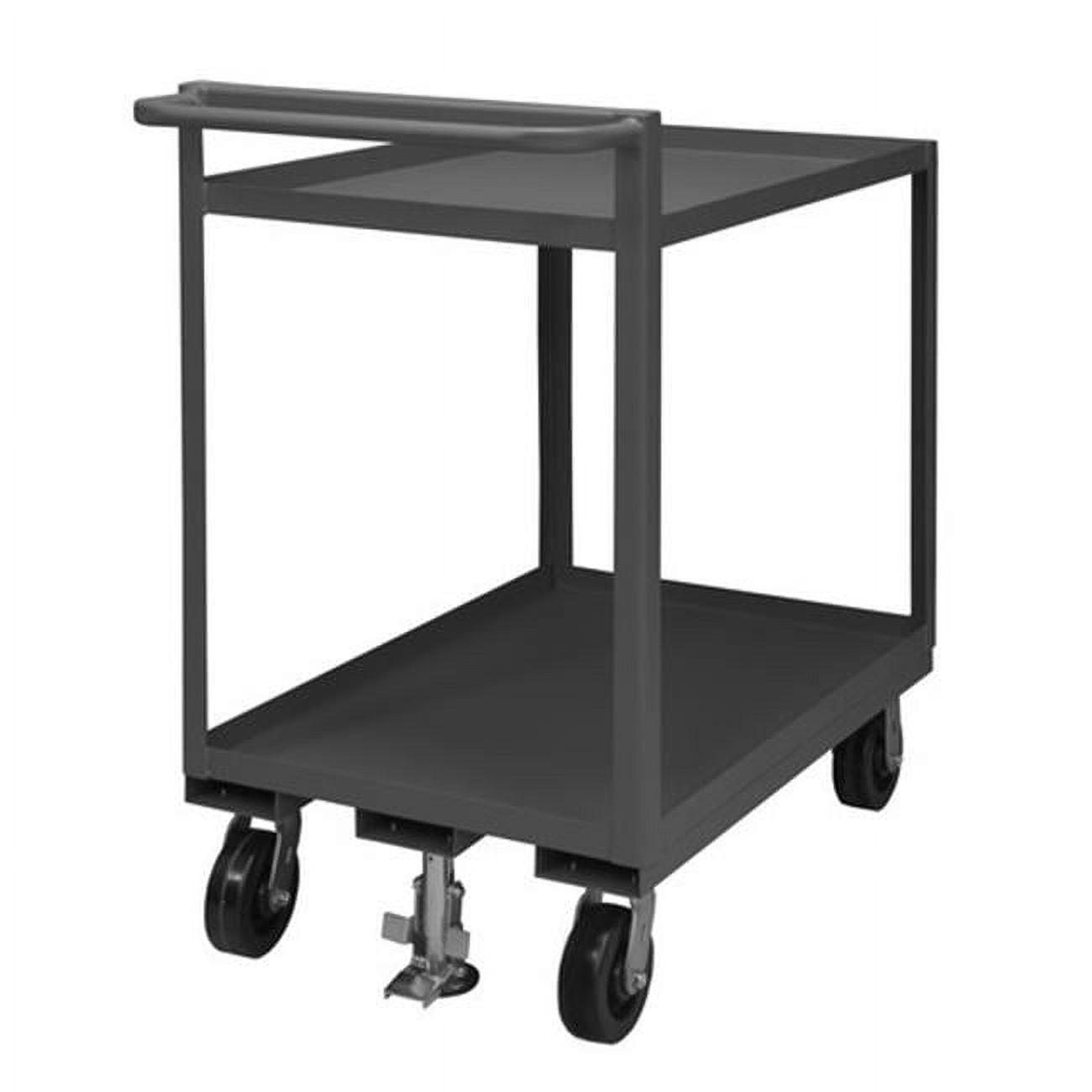 2 Shelf Rolling Stock Cart with Raised Handle & All Lips Up - Walmart.com