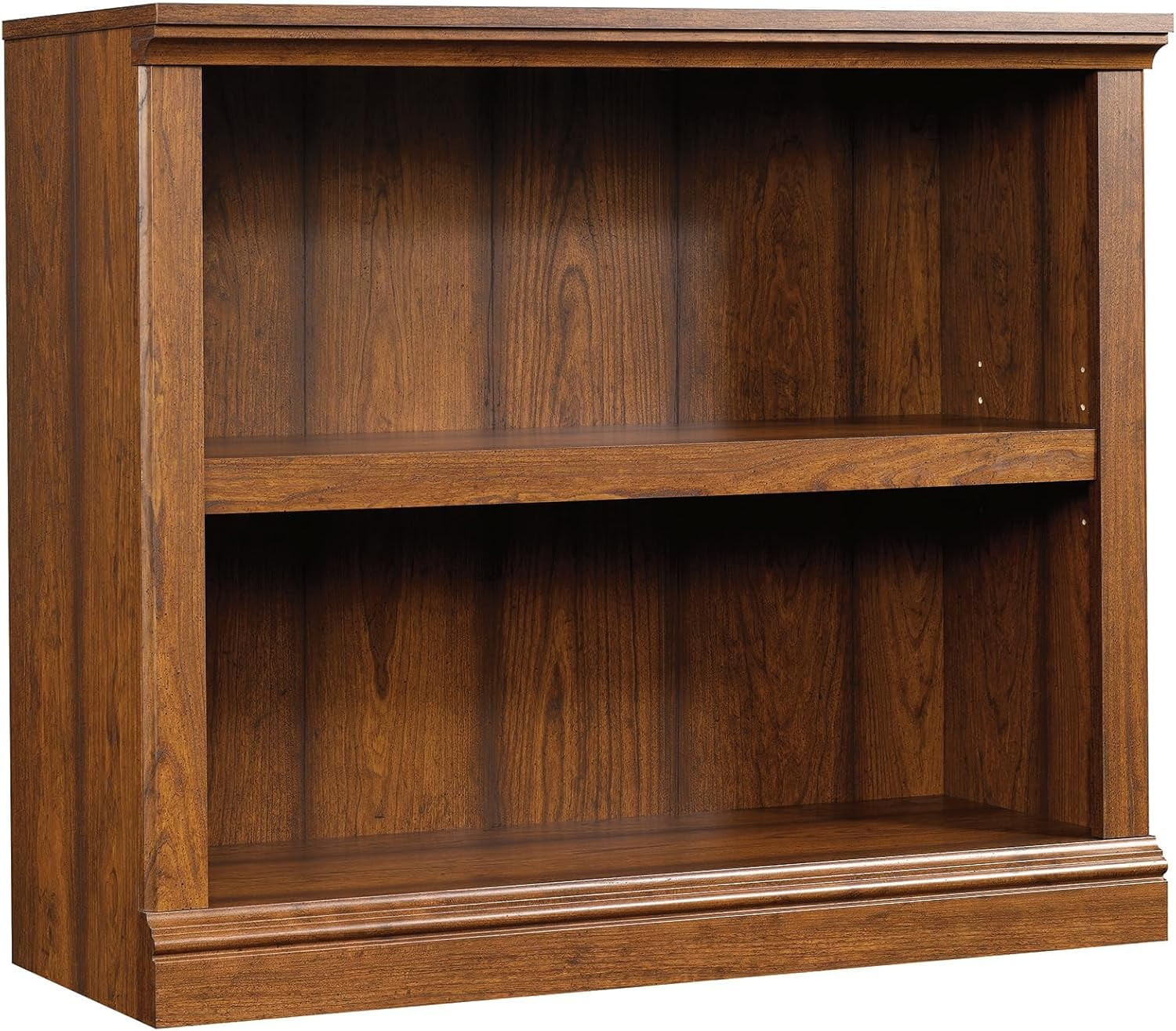 2-Shelf Storage Bookcase - Compact Bookshelf in Warm Cherry Finish ...