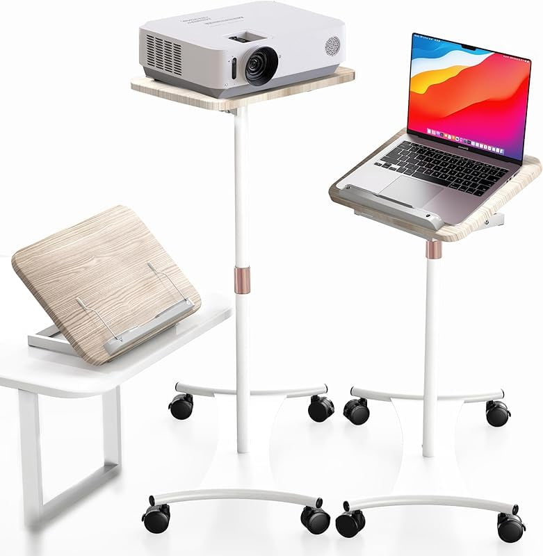 2 Shelves Projector Stand, Mobile Laptop Cart on Wheels Projector Stand ...