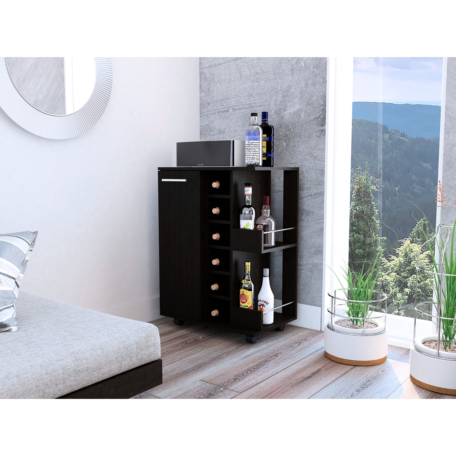 2 Shelves with Rail Guard - Prevents Bottles from Falling - Perfect for ...