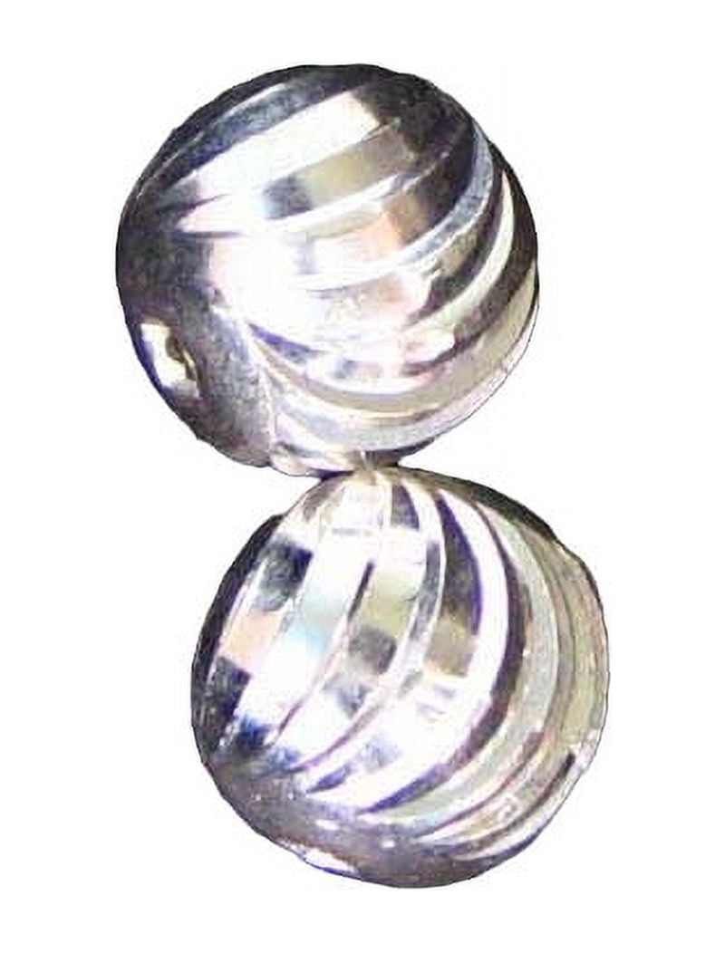 2 Shimmering 8mm Laser Cut Sterling Silver Beads 8597 - Walmart.com