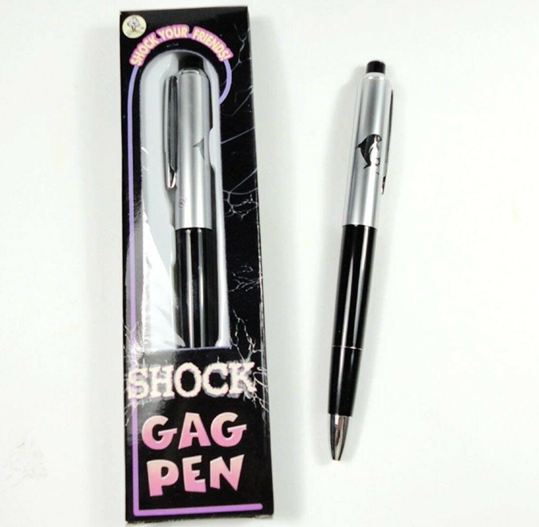 2 Pranks Gag Gift Pens: Shocking Electric Shock Novelty Metal Ballpoint ...