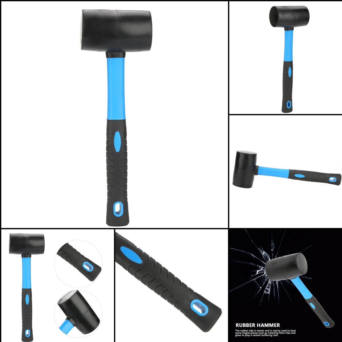 2 Side Hammer, Non Damage Soft Ergonomic Rubber Hammer Buffering Reduce ...