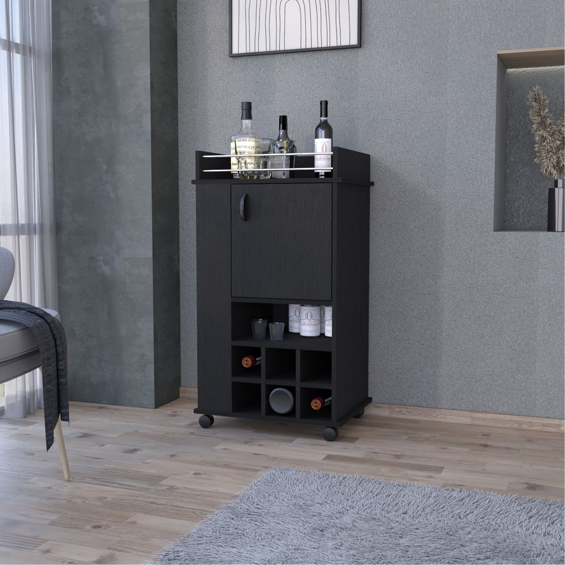2-Side Shelves for Attractive Display | Keep Bar Items in Cabinet, Move ...