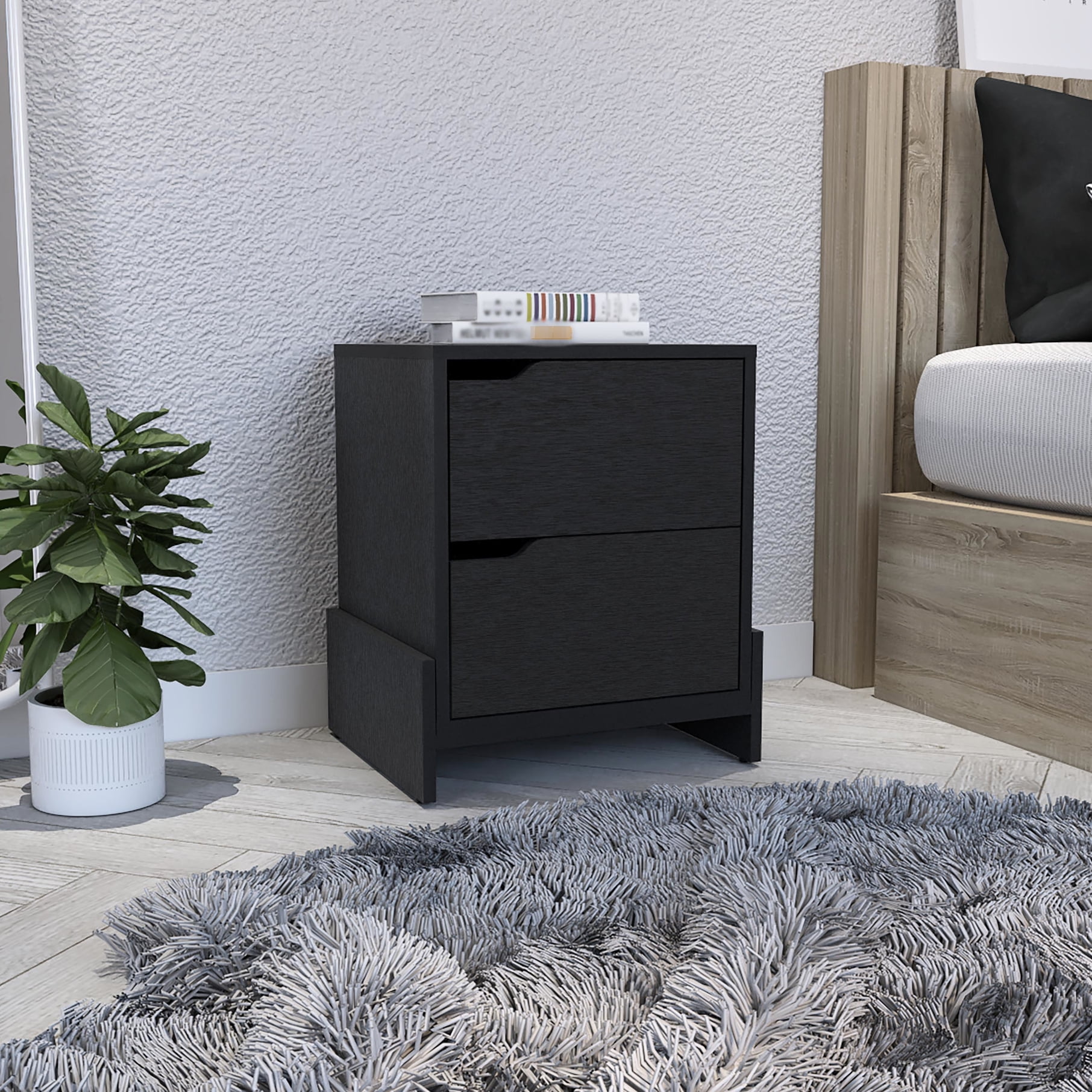 2 Side Table, Black. Base And Interlocking Design. Pre-drilled Holes ...
