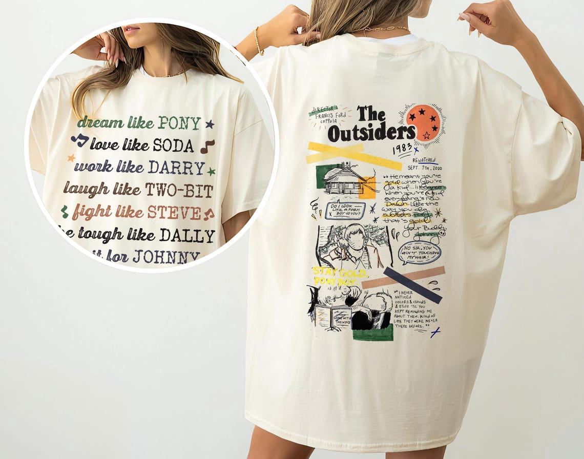 2 Side the Outsiders Shirt, the Outsiders Fan Gift, Classic 1980 Movie ...