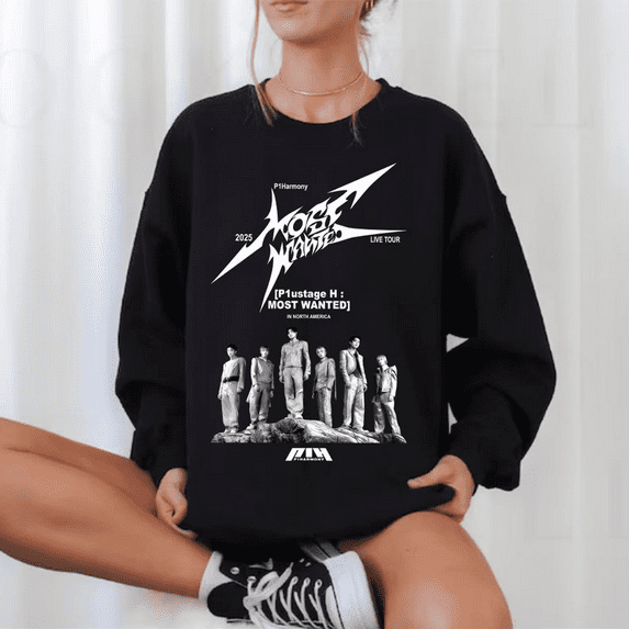 2 Sided 2025 P1Harmony LIVE TOUR P1ustage H Most Wanted Sweatshirt, Duh ...