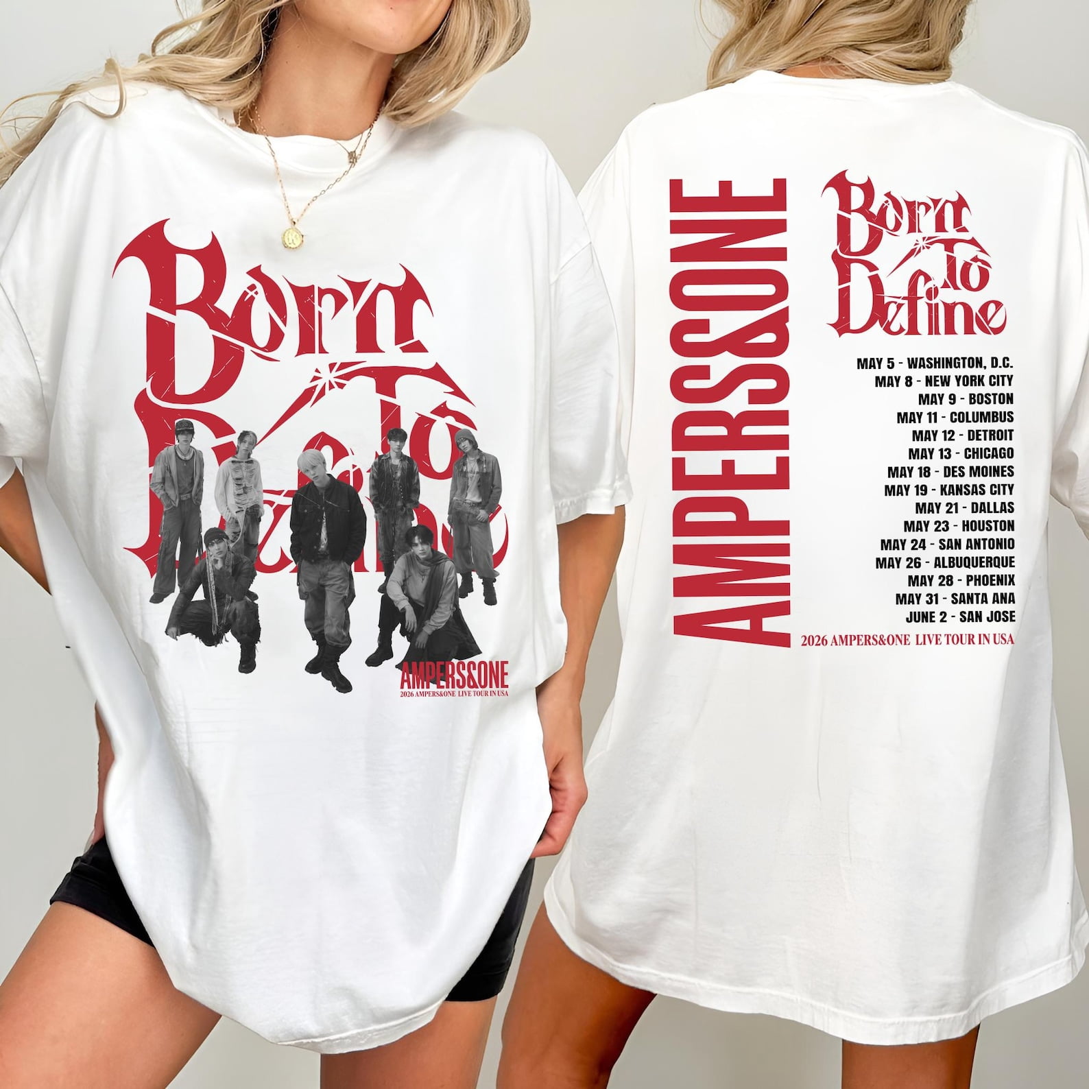 2 Sided AMPERSANDONE Graphic T-Shirt, Born To Define Casual Streetwear ...