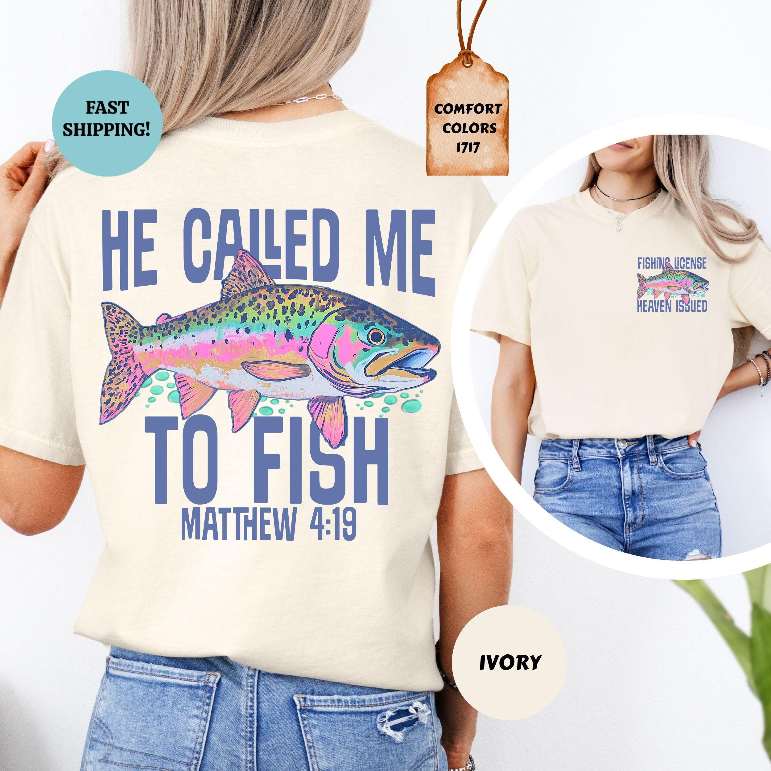 2 Sided Called to Fish Christian T-Shirt, Faith-Based Fishing Shirt ...