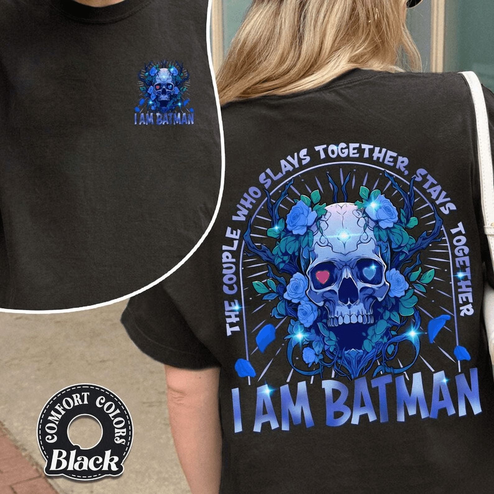 2 Sided I Am Batman T-Shirt, Lights Out Masked Man Book Reading, The ...