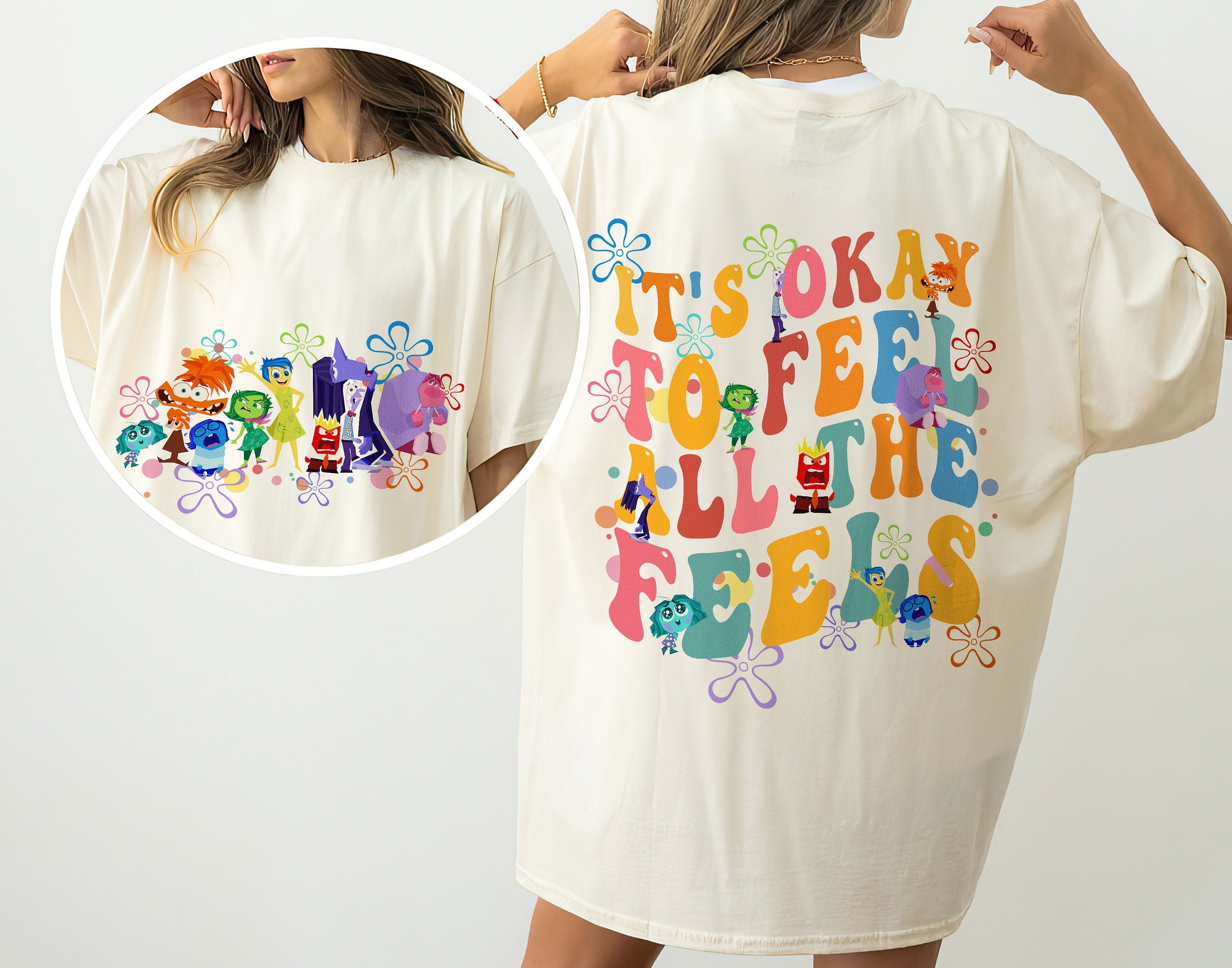 2 Sided Inside Out It's Okay To Feel All The Feels Shirt, Mental Health ...