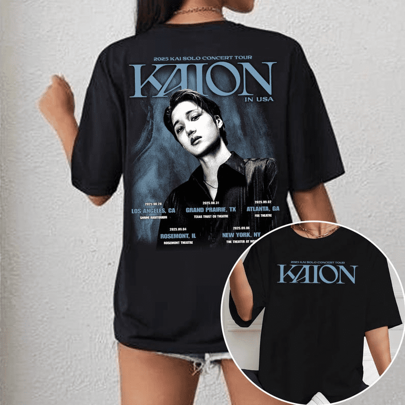 2 Sided Kai KAION Tour 2025 In Us T-Shirt, Kai Wait On Me Album Shirt ...