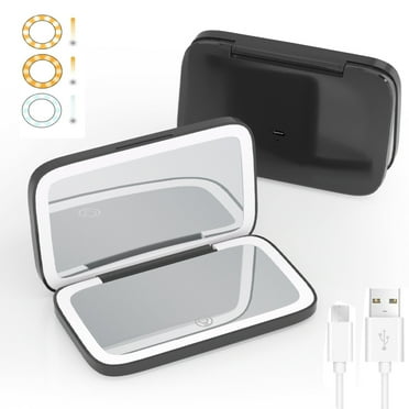 Beautifive Rechargeable Travel Makeup Mirror 1X/5X/10X, Tri-fold Vanity ...