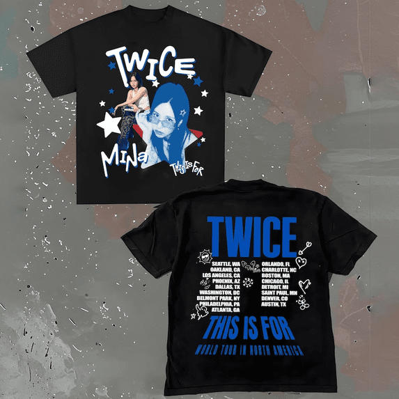 2 Sided Mina Twice This Is for World Tour 2026 Graphic T-Shirt, TEN The ...