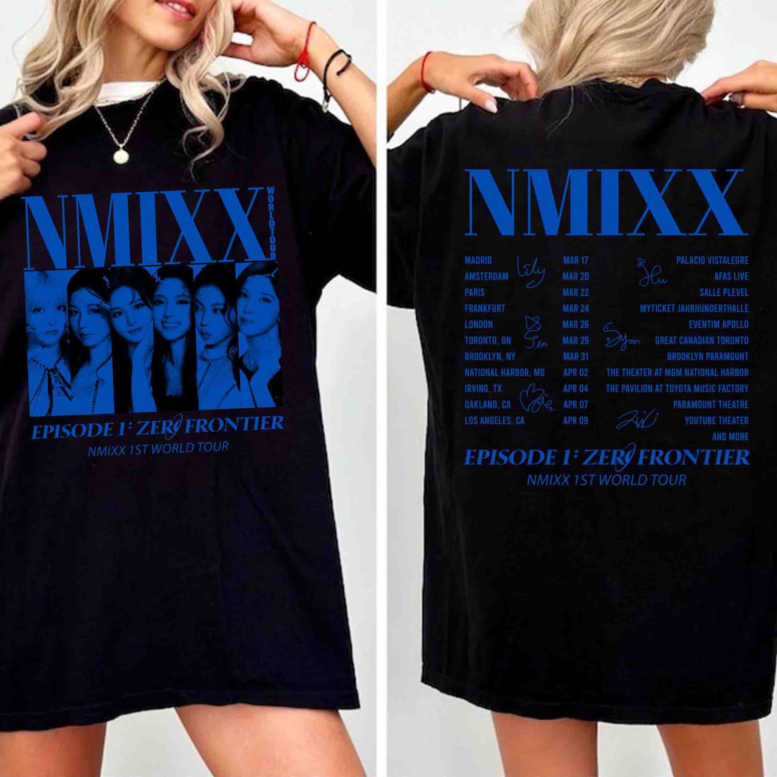 2 Sided Nmiixx Episode 1 Zero Fronttier Graphic T-Shirt, Blue Valentine ...