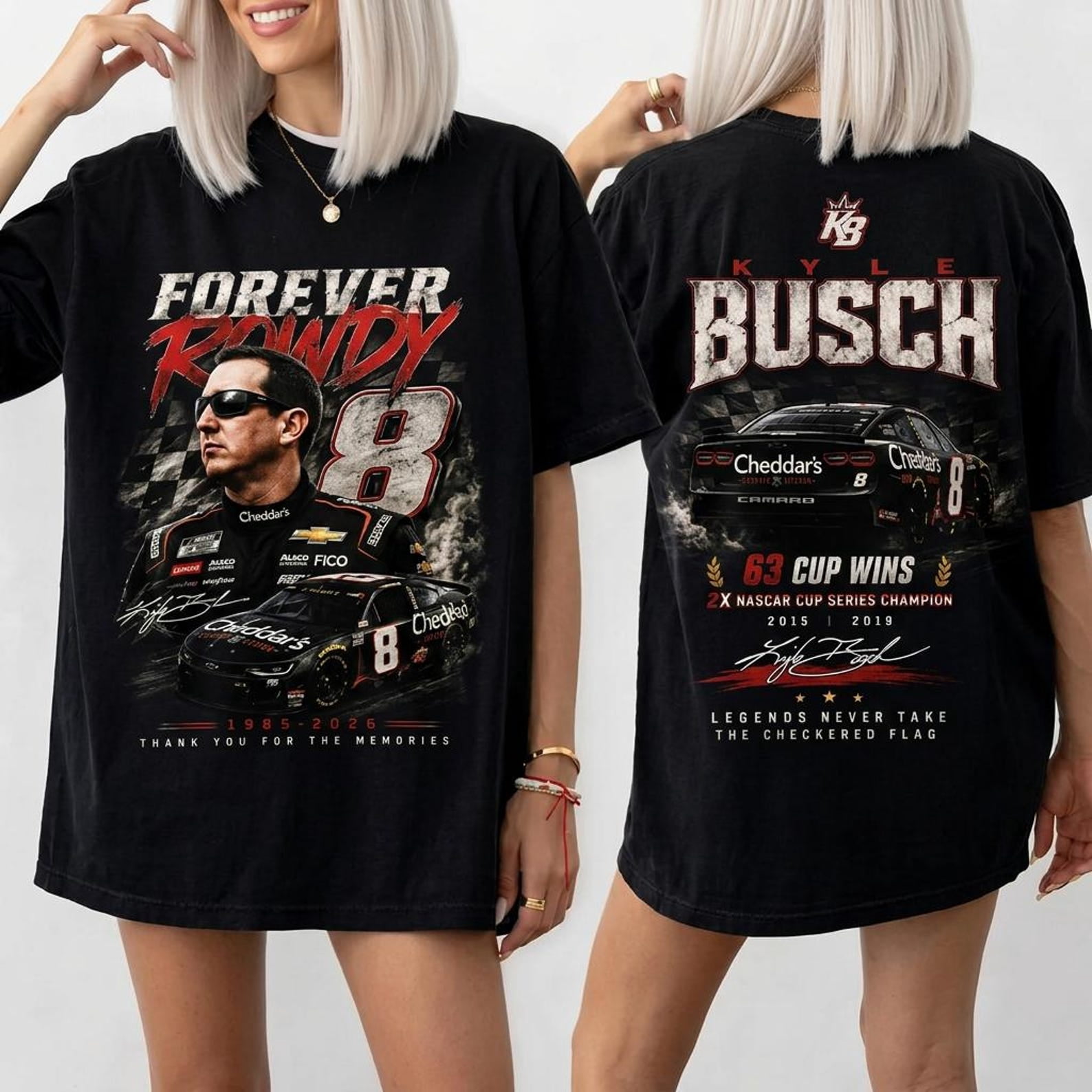 2 Sided Retro Stock Car Racing T-Shirt Vintage Motorsport Graphic Tee ...