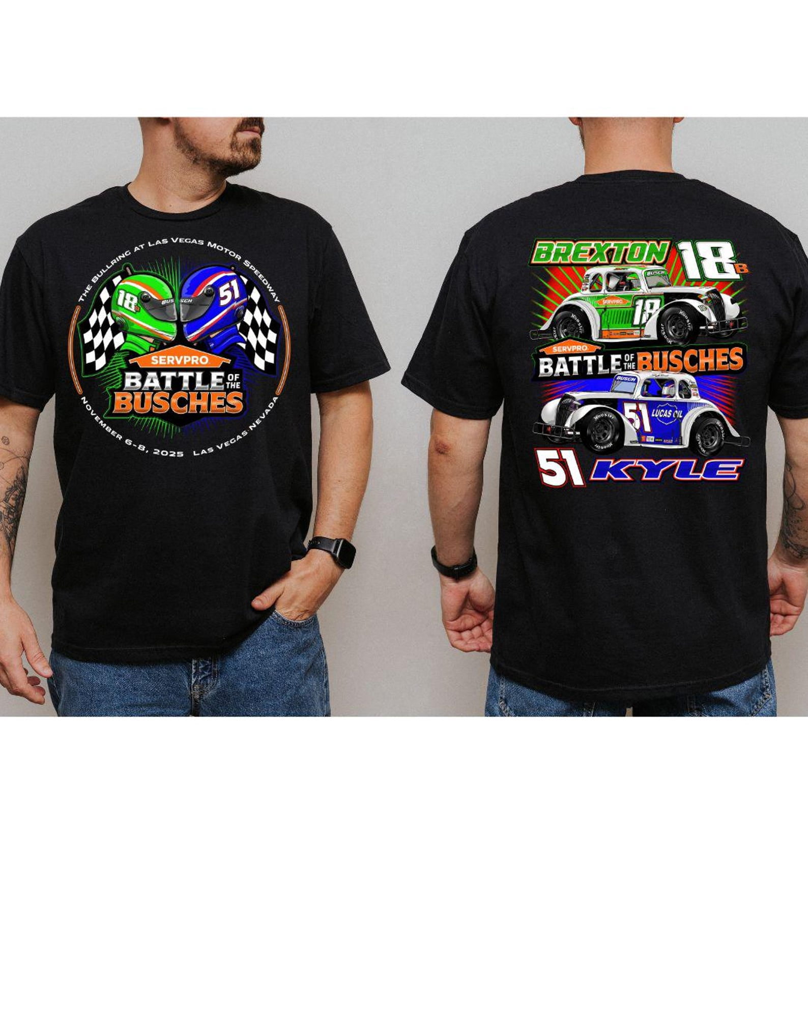 2 Sided Retro Stock Car Racing T-Shirt Vintage Motorsport Graphic Tee ...