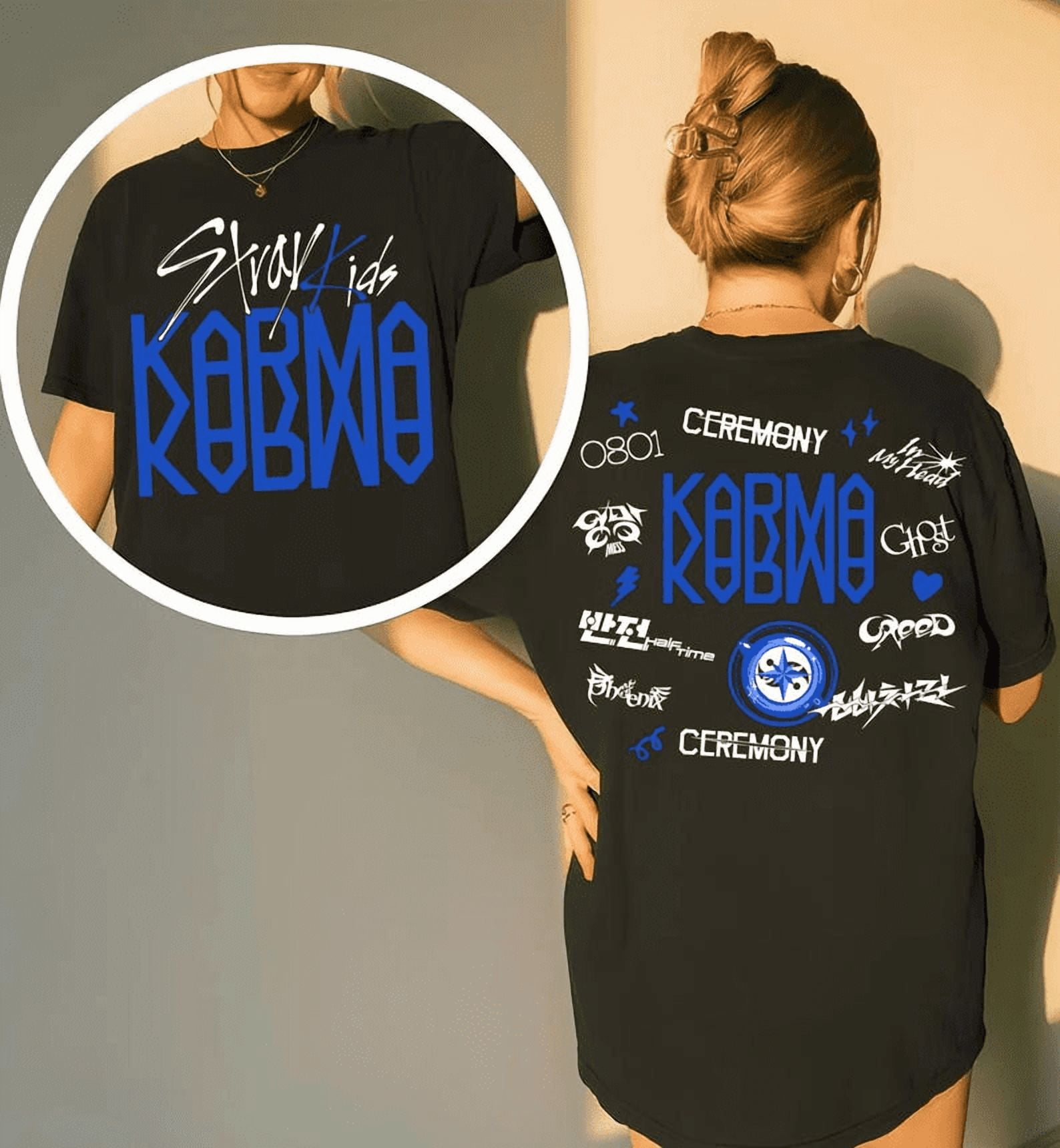 2 Sided Retro Stray Kids Karma Track List Shirt, Stray Kids 2025 World ...