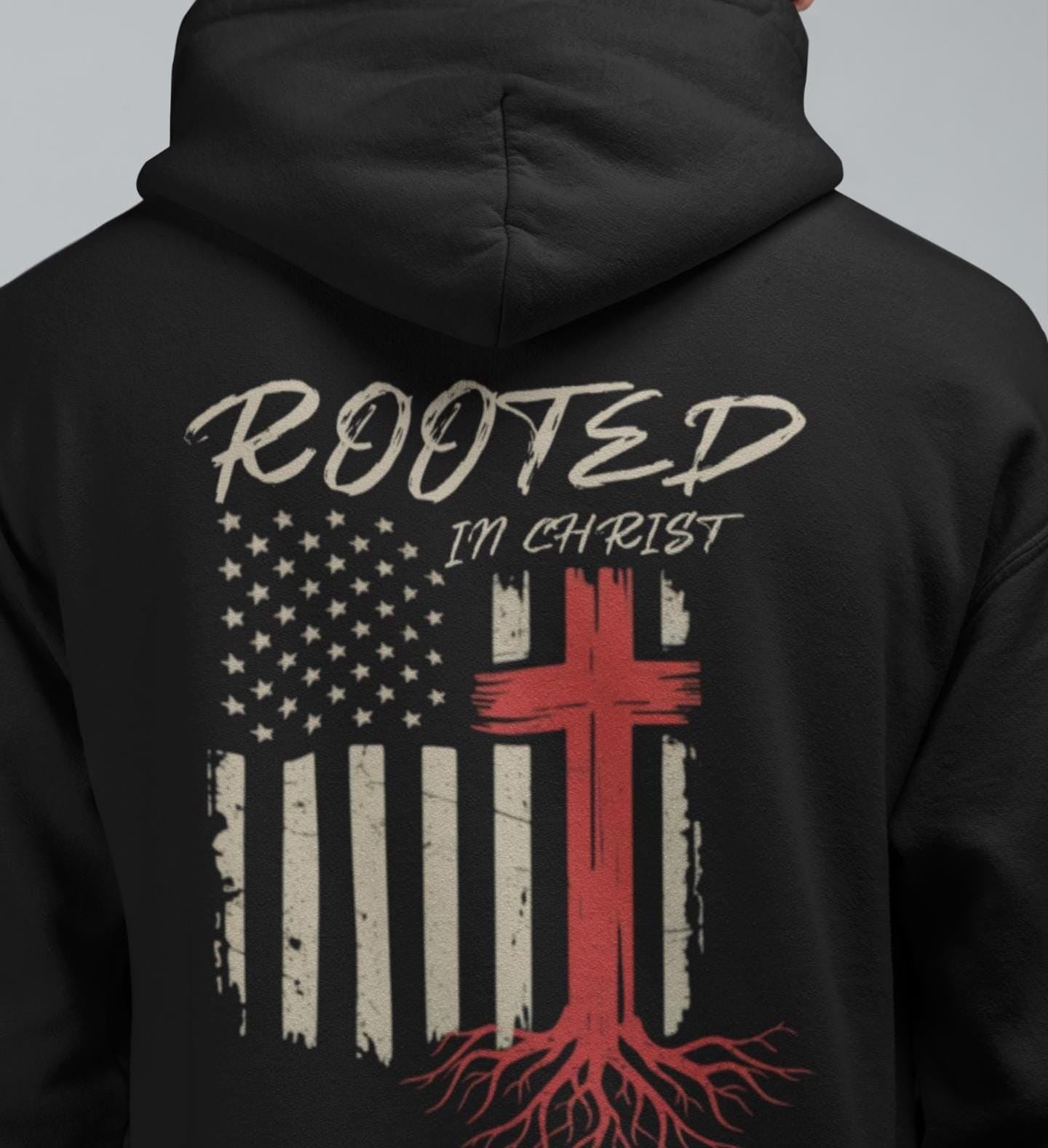 2 Sided Rooted In Christ Hoodie, Christian Faith Hoodie, Jesus Cross ...