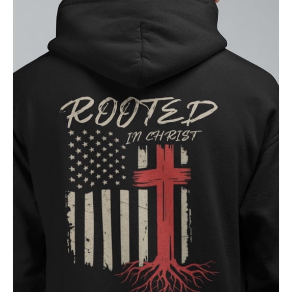 2 Sided Rooted In Christ Hoodie, Christian Faith Hoodie, Jesus Cross ...
