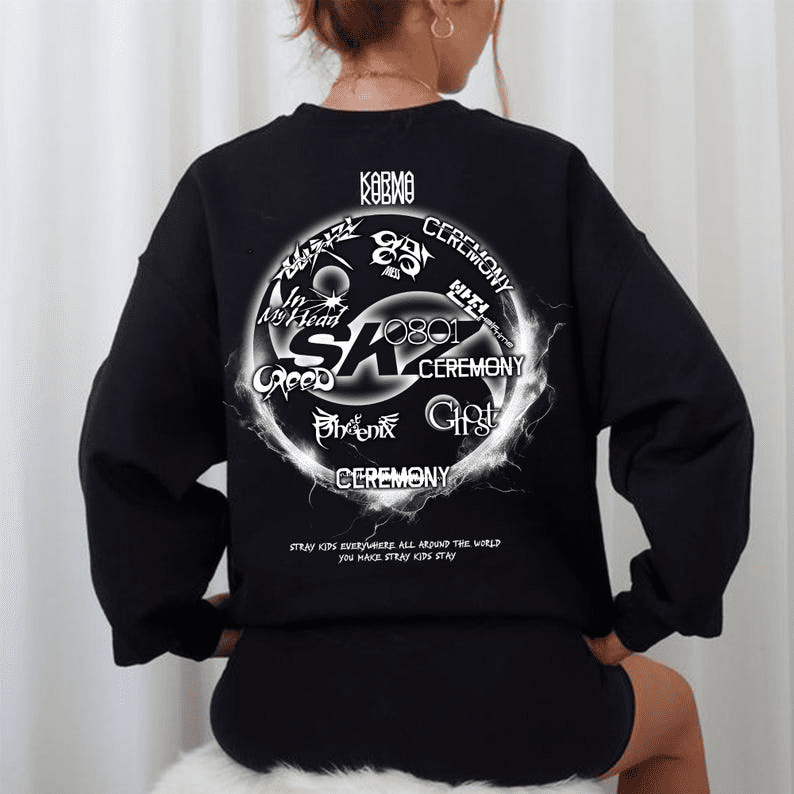 2 Sided Stray Kids Karma Tracklist Sweáthirt, Skz Karma Coin, dominATE ...