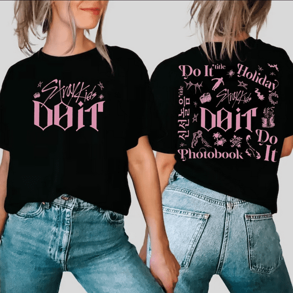 2 Sided Stray Kiids DO IT Tracklist T-Shirt, Skz It Tape Do It Shirt ...