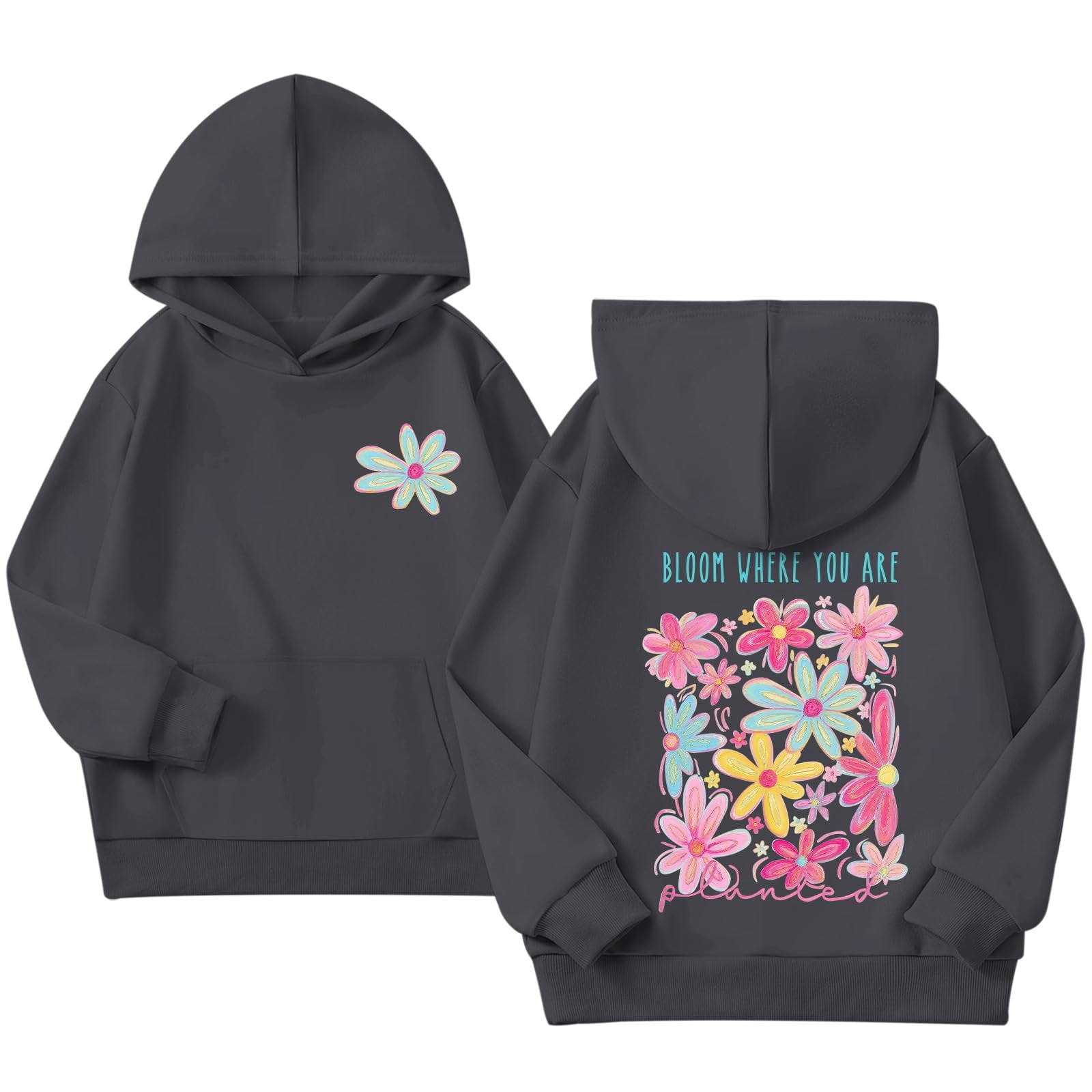 2 Sided Sulayesh Girls Christian Flower Graphic Hoodie Aesthetic Floral ...