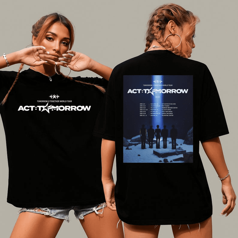 2 Sided TXT World Tour 2025 Graphic T-Shirt, Tomorrow X Together Kpop ...