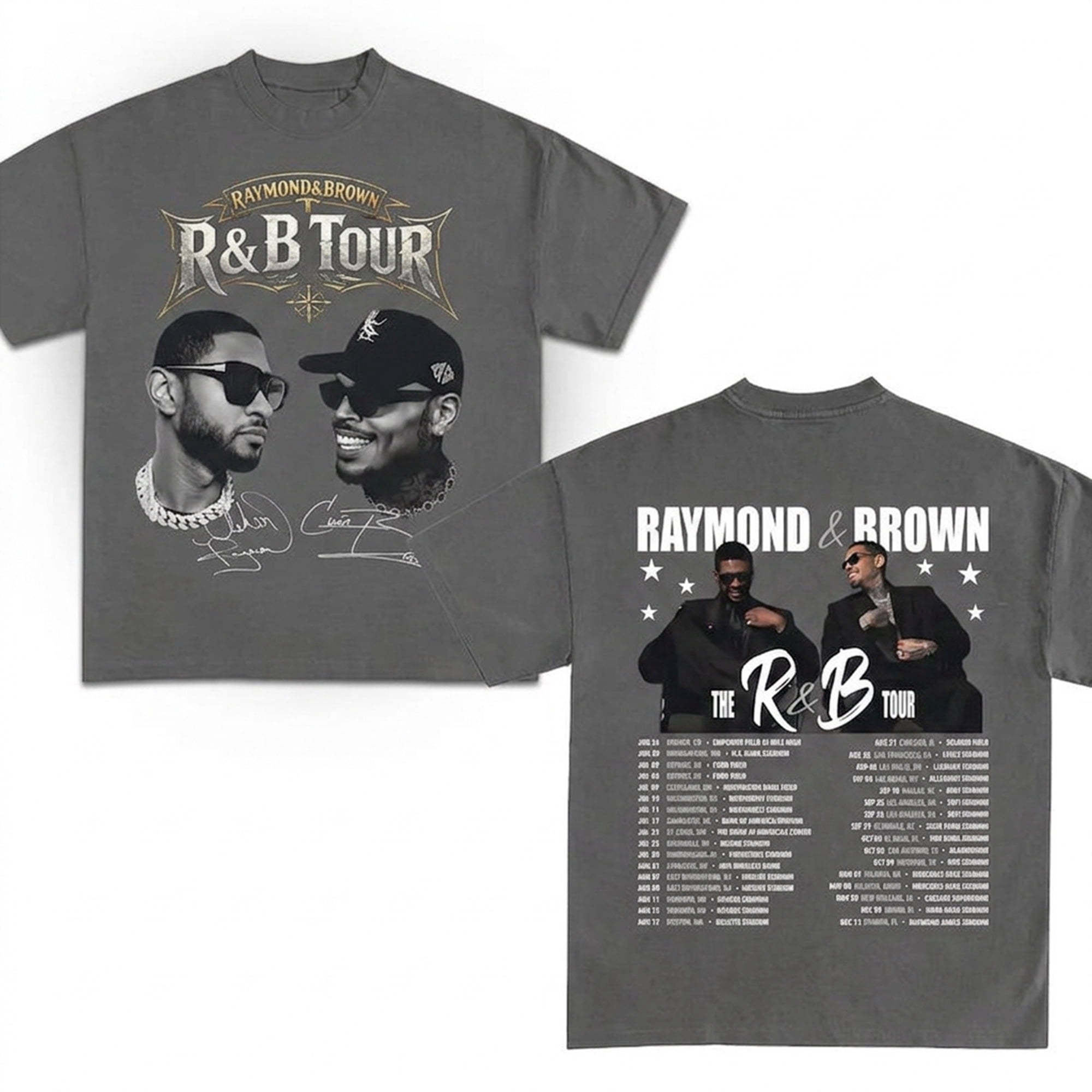 2 Sided Tee Brown and Raymond - THE R&B TOUR 2026 Shirt, Music Concert ...