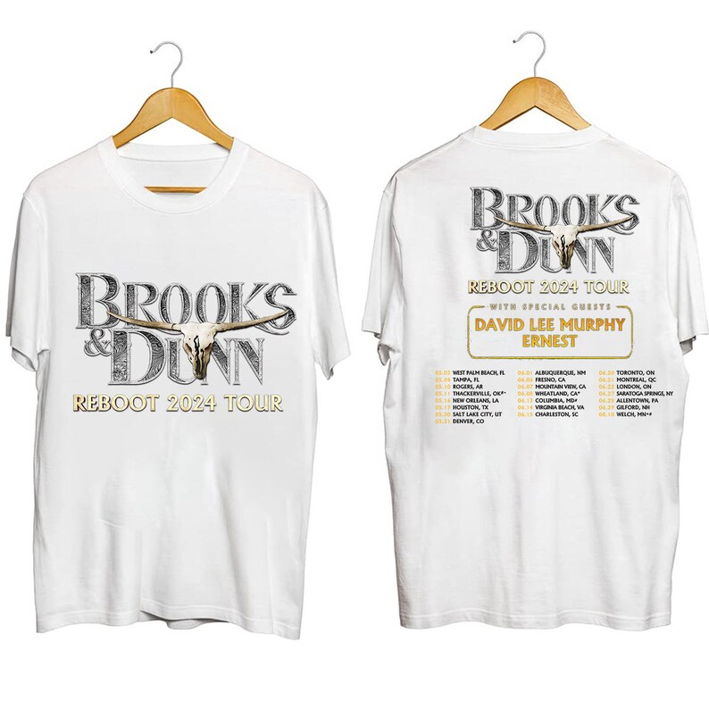 2 Sided Tee CIEN TWOSIDE, Brooks and Dunn The Reboot 2024 Tour Shirt ...