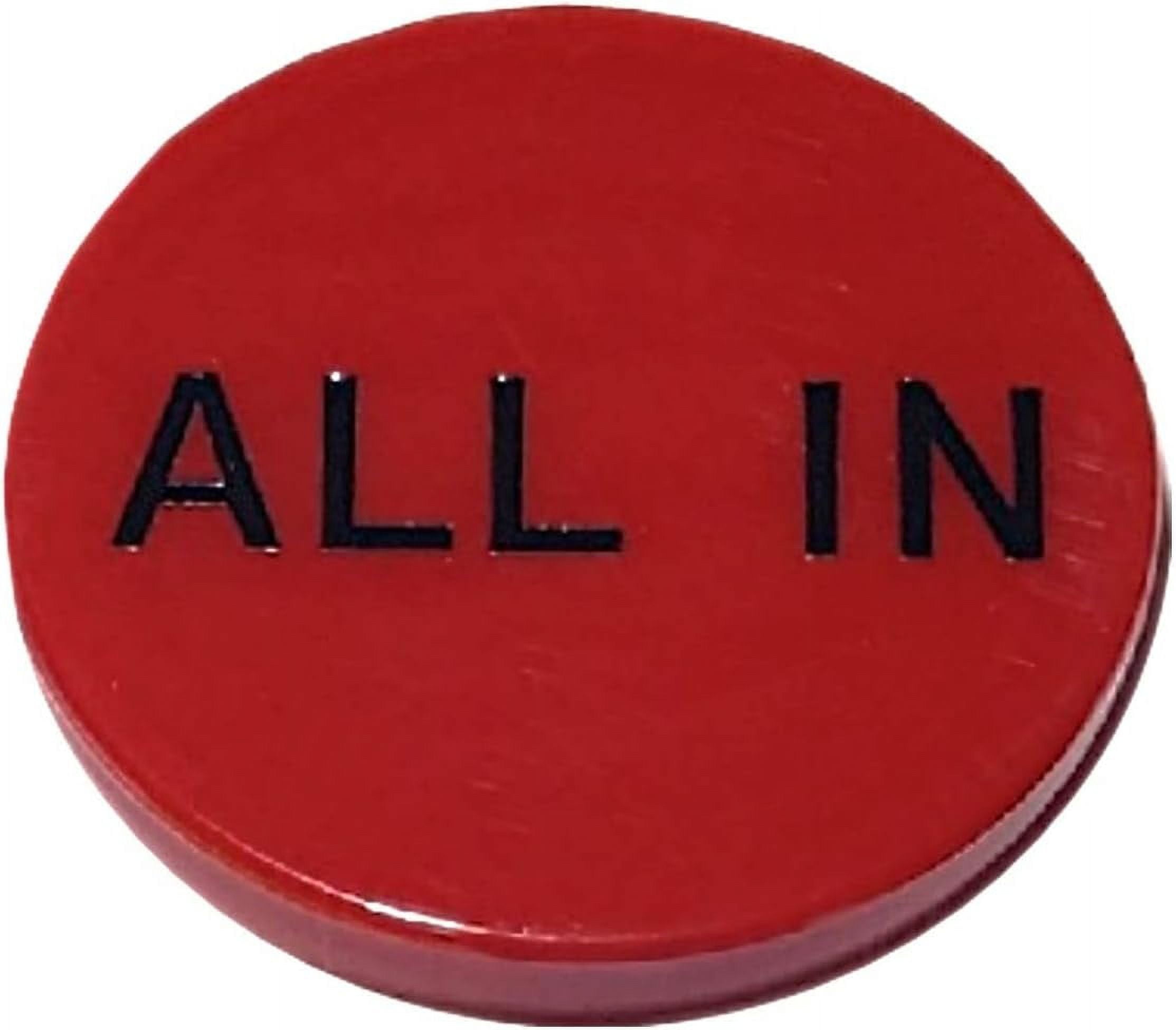 2-Sided Texas Hold'em Poker 2" All In Button, Red wth Black Lettering ...