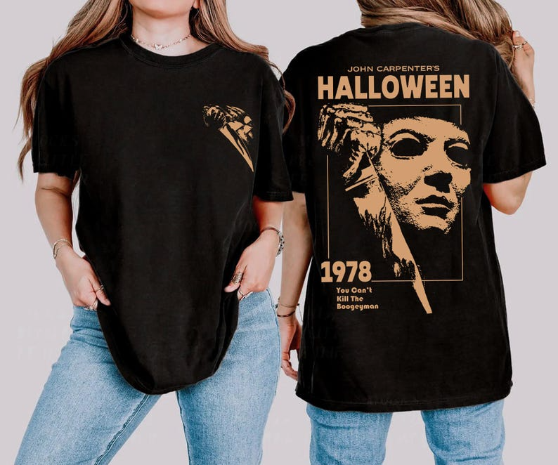 2 Sided Vintage Horror Movie John Carp.enter Halloween 1978 T-Shirt ...