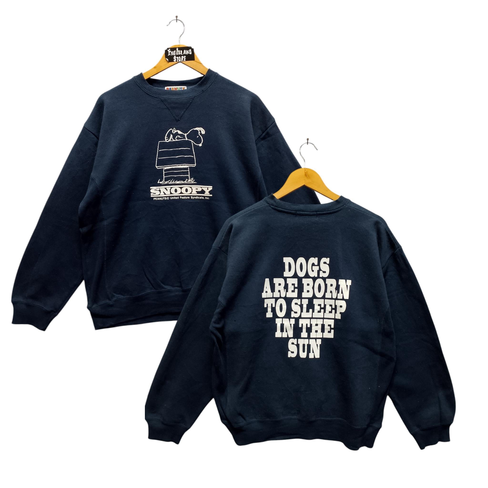 2 Sided Vintage Peanuts Snoopy Sweatshirt, Dogs Are Born to Sleep in ...