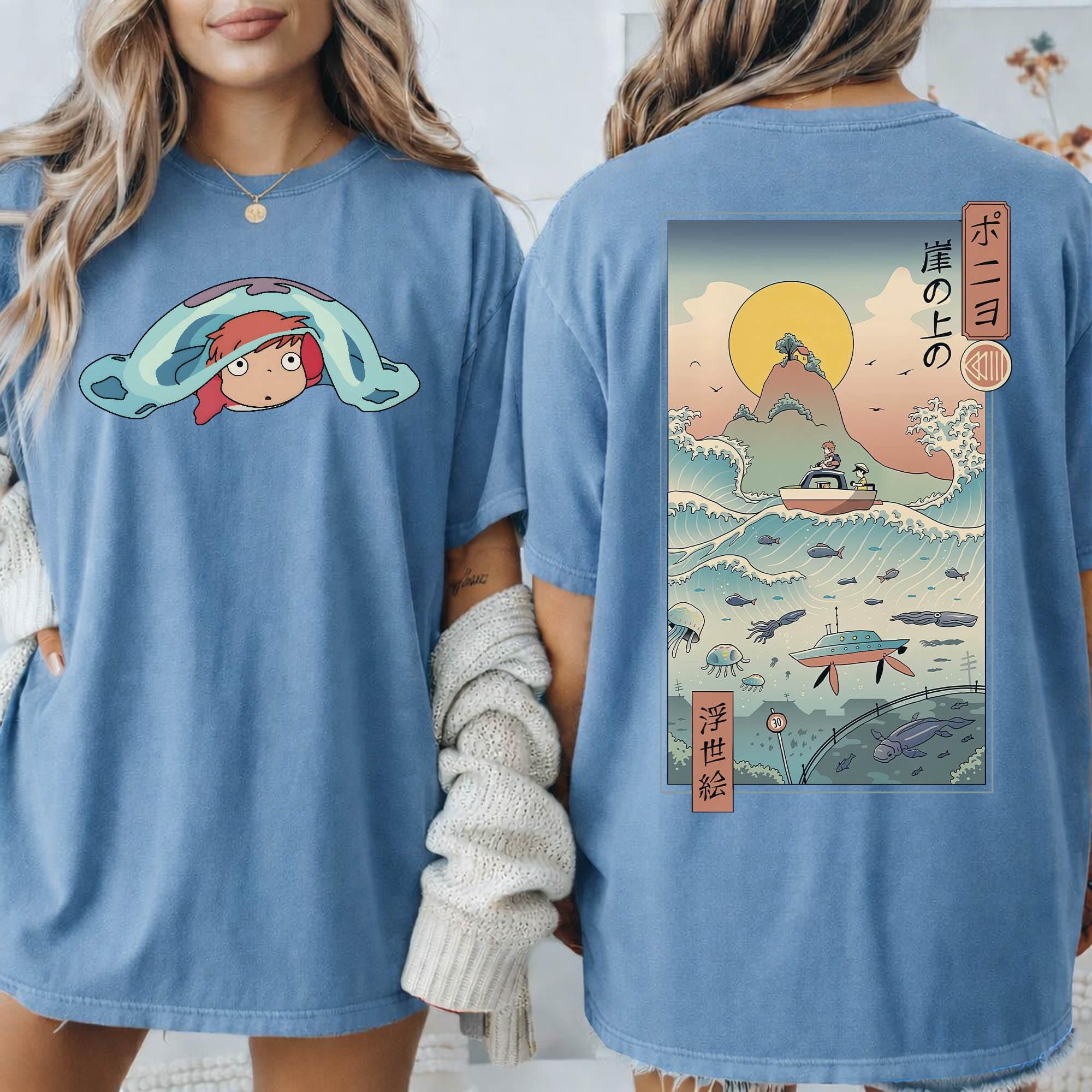 2 Sided Vintage Ponyo T-Shirt, Studio Ghibli Tee, Ponyo Shirt, Sosuke ...