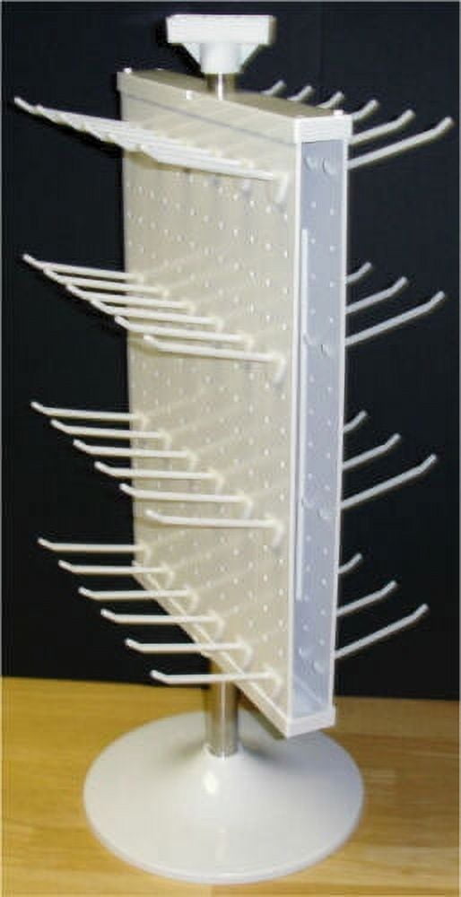 2 Sided White Plastic Counter Top Peg Board Spinner Display Rack ...