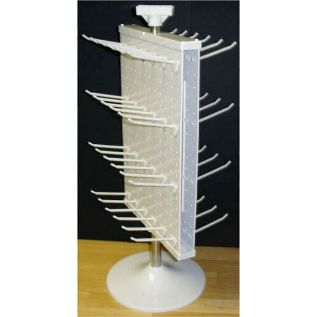 2 Sided White Plastic Counter Top Peg Board Spinner Display Rack ...