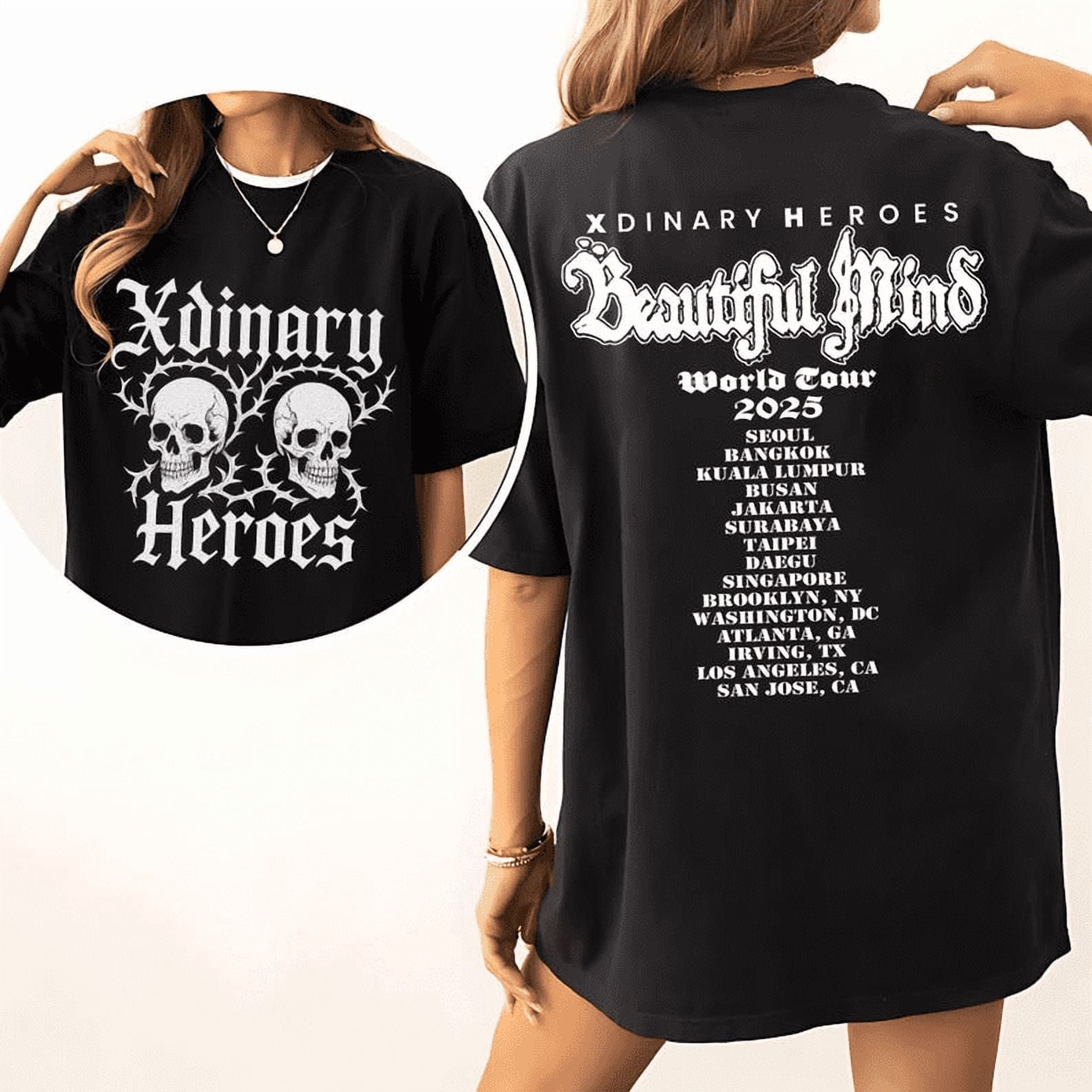 2 Sided Xdinary Heroes Beatiful Mind Tour 2025 in North America Shirt for Fans - Walmart.com
