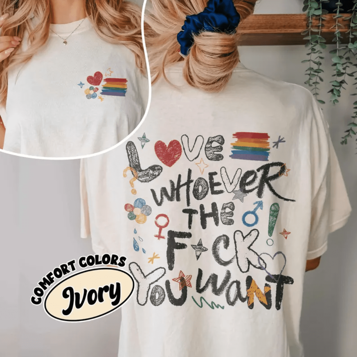 2 Sides Pride Month Love Whoever You Want Comfort Colors LG8.TQ Graphic ...