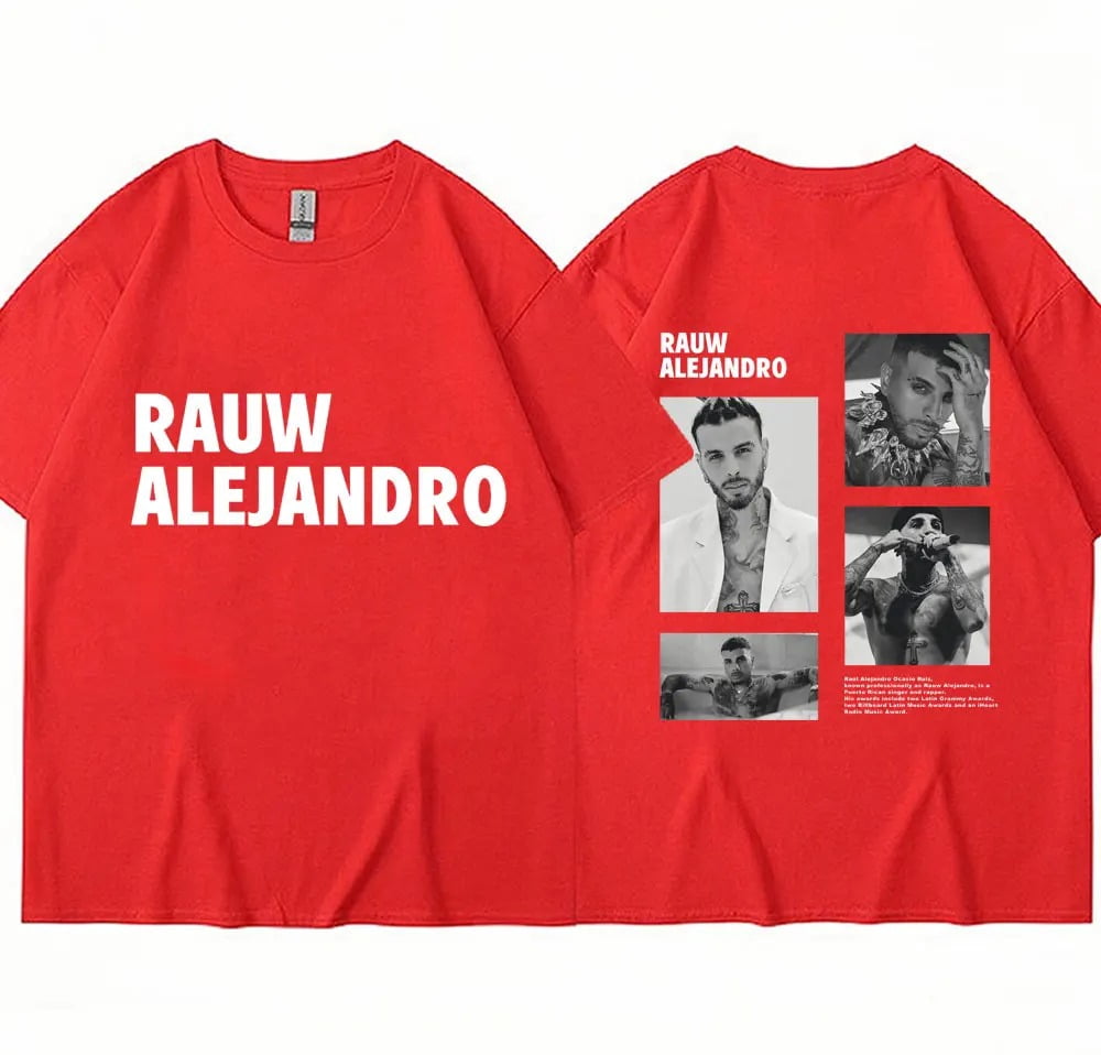 2 Sides Rapper Rauw Alejandro T-shirts, Vintage Hip Hop Short Sleeve ...