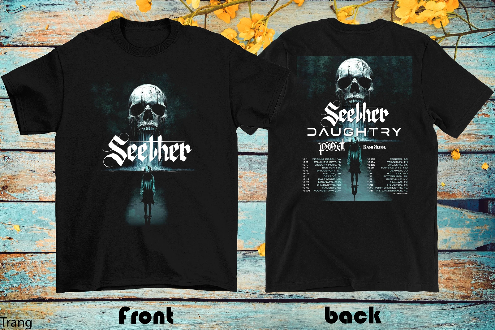 2 Sides Seether Daughtry Map Out Fall 2025 Tour Shirt, Seether Daughtry ...